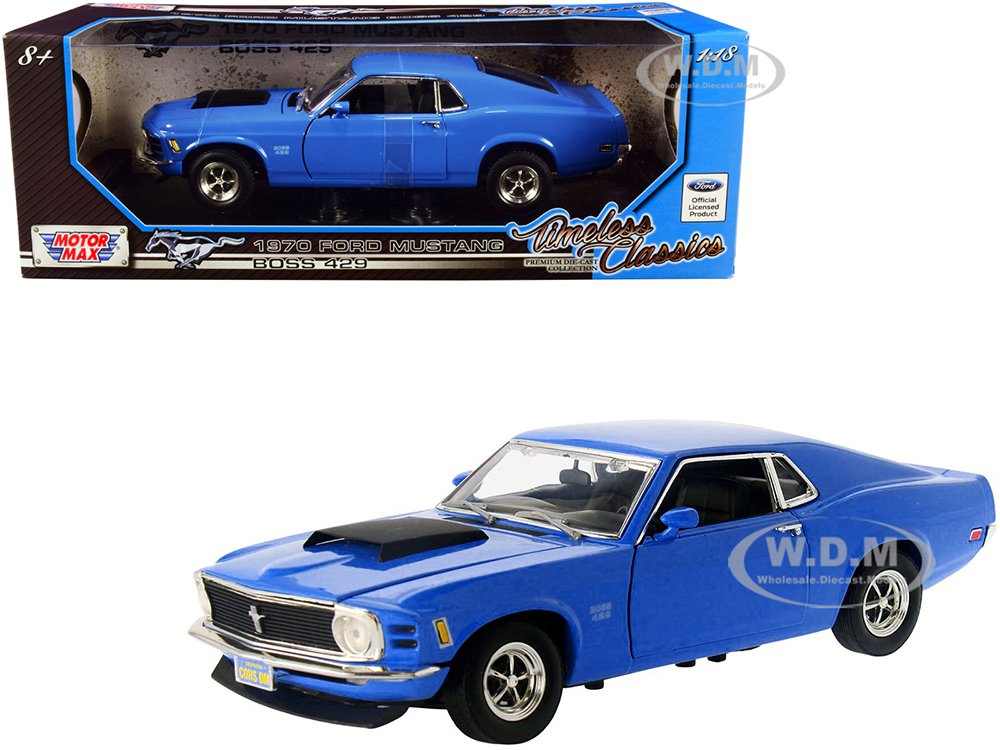 1970 Ford Mustang Boss 429 Dark Blue “Timeless Classics” Series 1/18 Diecast Model Car by ...